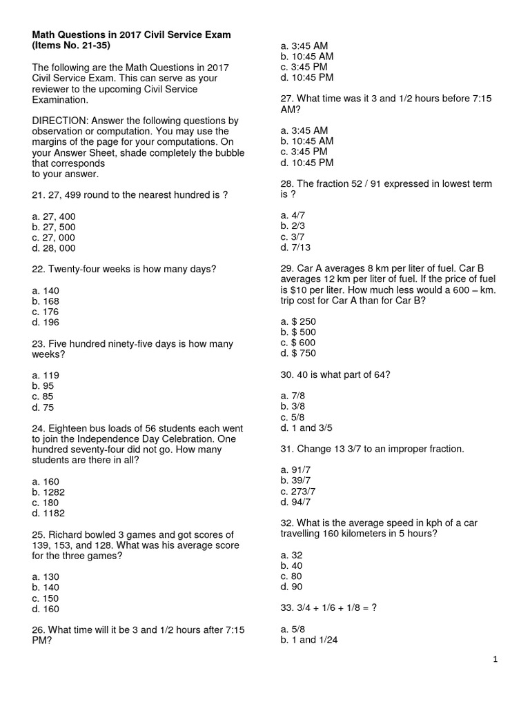 4 2017 Civil Service Exam Reviewer | PDF