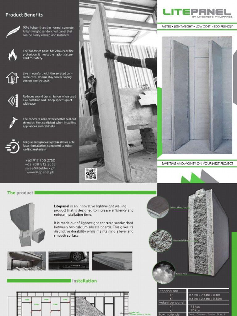 LITEPANEL Brochure TDS Costing 2 | PDF | Masonry | Building Engineering