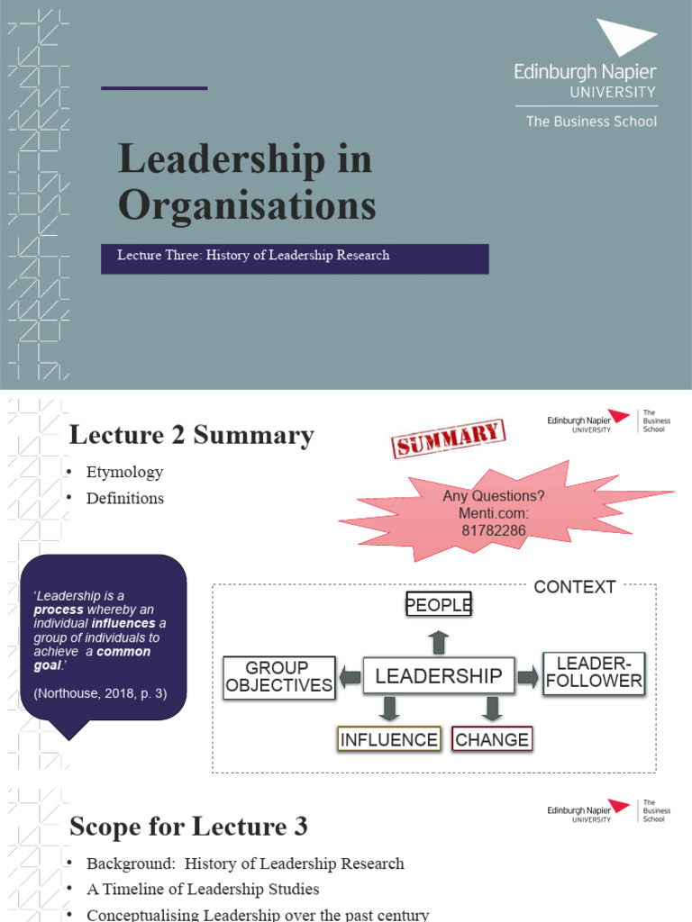 History of Leadership Research Overview | PDF | Leadership | Social ...