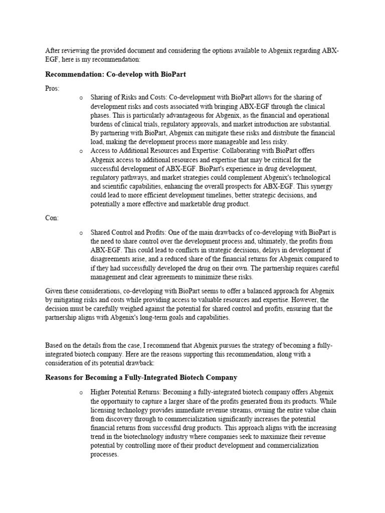 Abgenix Case Study | PDF | Clinical Trial | Strategic Management