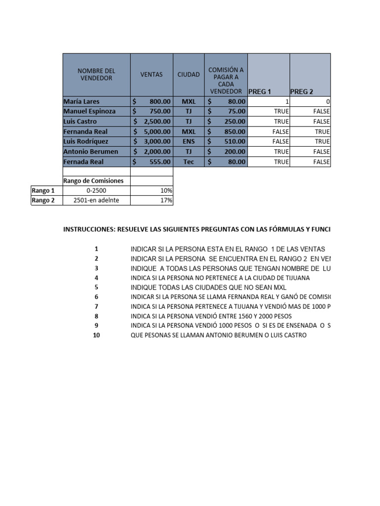 Actividad Excel 3.3 | PDF