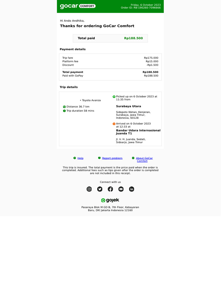 GOCAR SURABAYA receipt ex | PDF