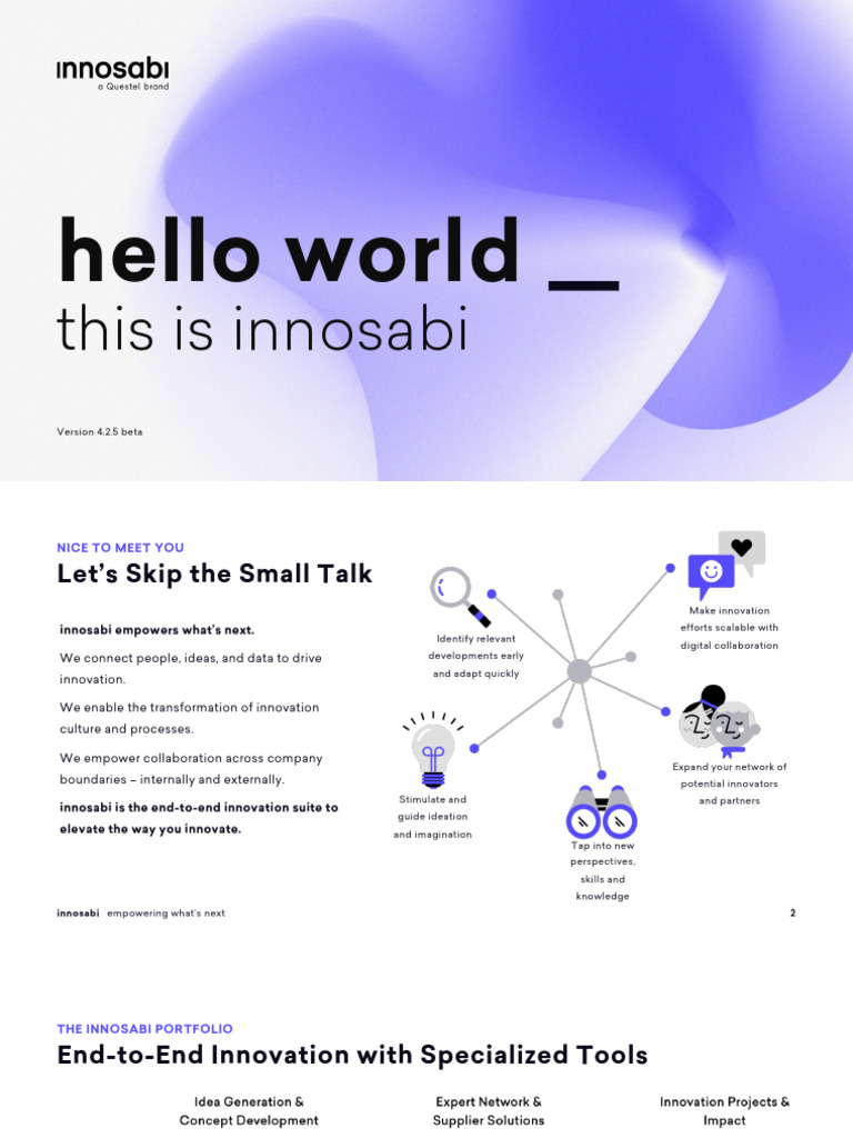 Hello World - This Is Innosabi | PDF | Innovation | Startup Company