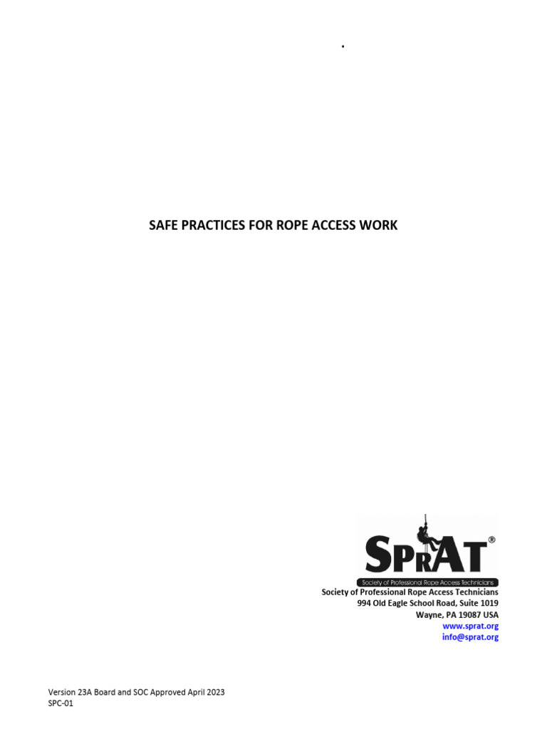 SPRAT Rope Access Program Requirements | PDF | Risk Assessment | Safety