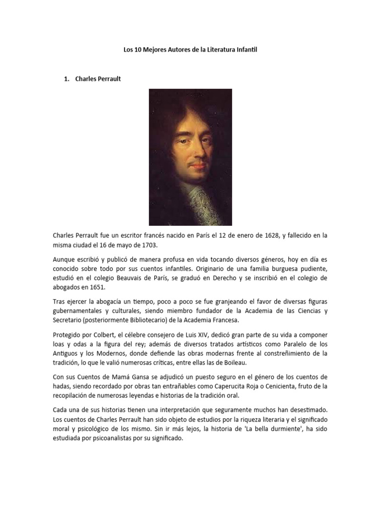 Mejores Autores de Literatura Infantil | PDF | Julio Verne | Charles ...