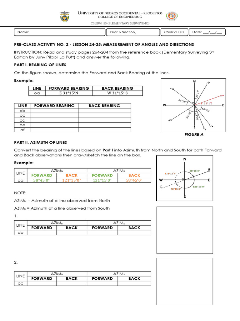 Pre Class Activity No. 2 | PDF | Azimuth | Angle