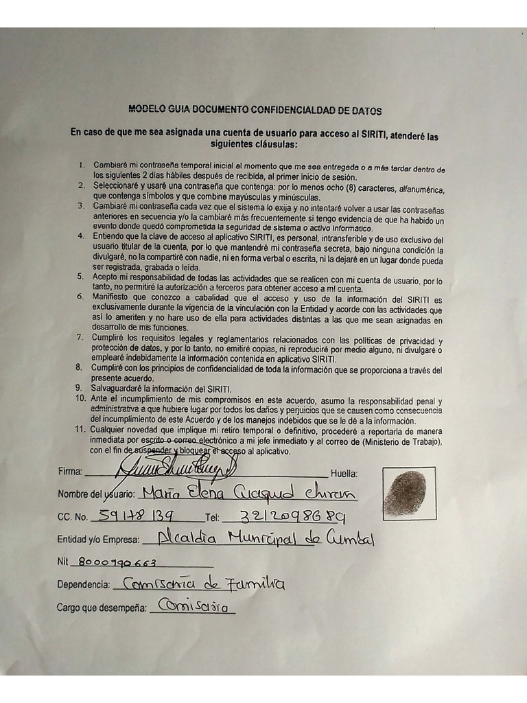 Documento Confidencialidad | PDF