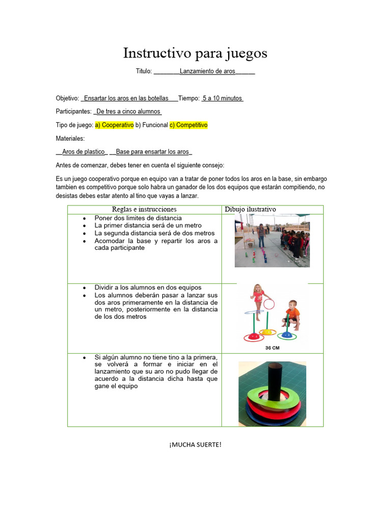 Instructivo Para Juegos | PDF