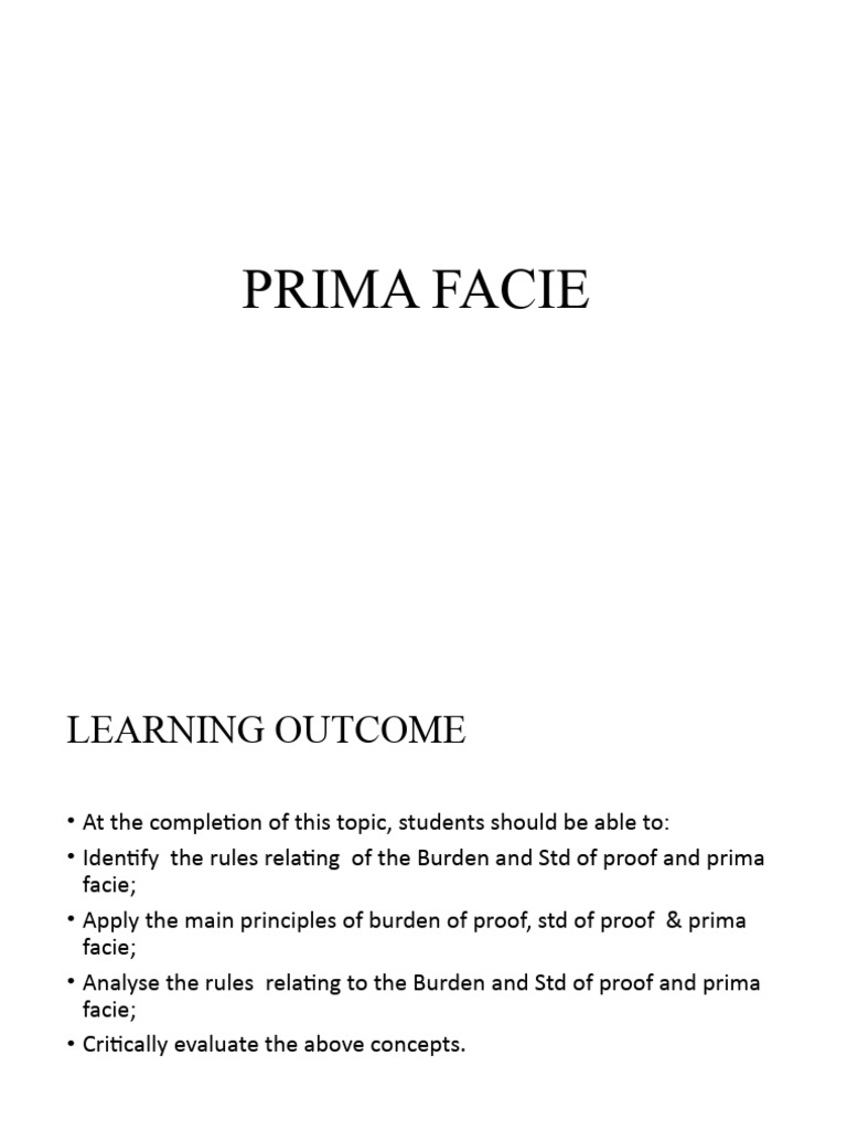 Summary Trial I (Week 3 4) Prima Facie | PDF | Burden Of Proof (Law ...