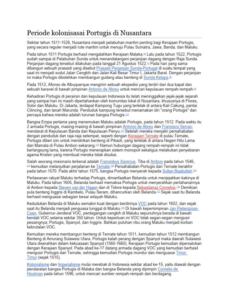 Kolonisasi Portugis di Nusantara 1511-1605 | PDF | Seni