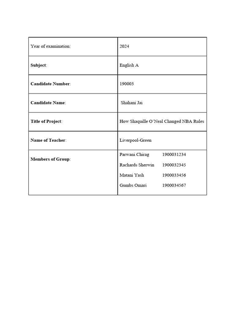 Final - SBA - Template - 2023 - 2024 Back Up | PDF | Sports