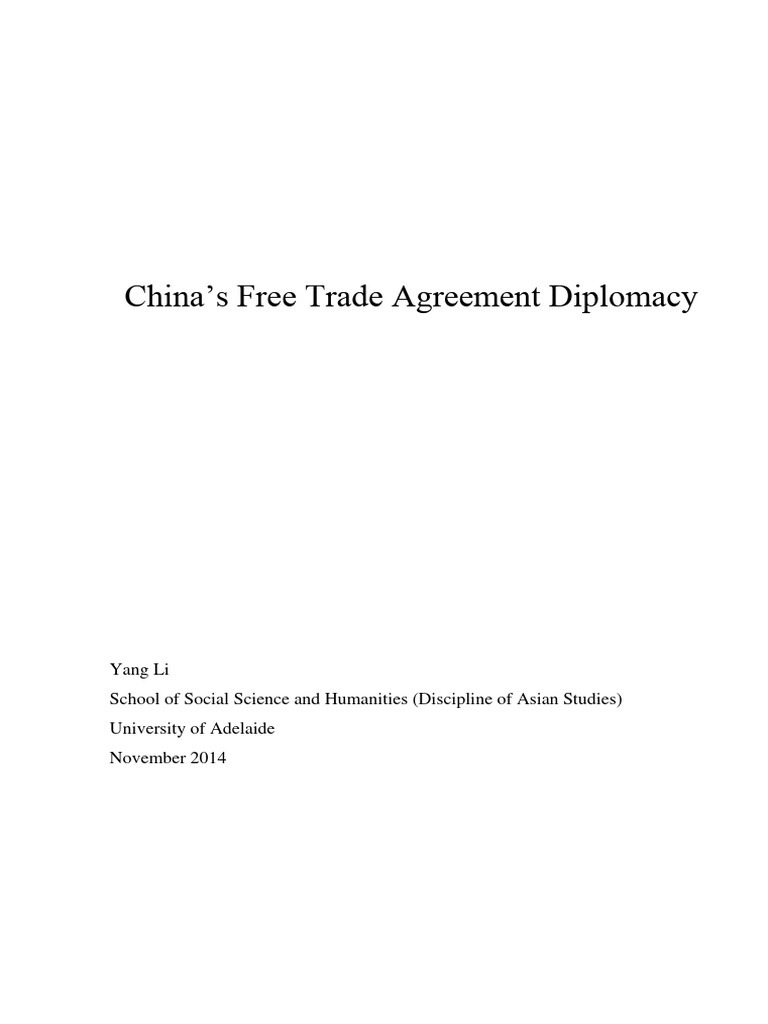 China's Free Trade Agreement Diplomacy | PDF | World Trade Organization ...