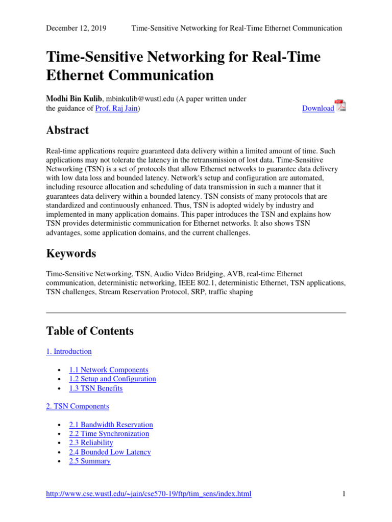 tim_sensitive networking | PDF | Computer Network | Quality Of Service