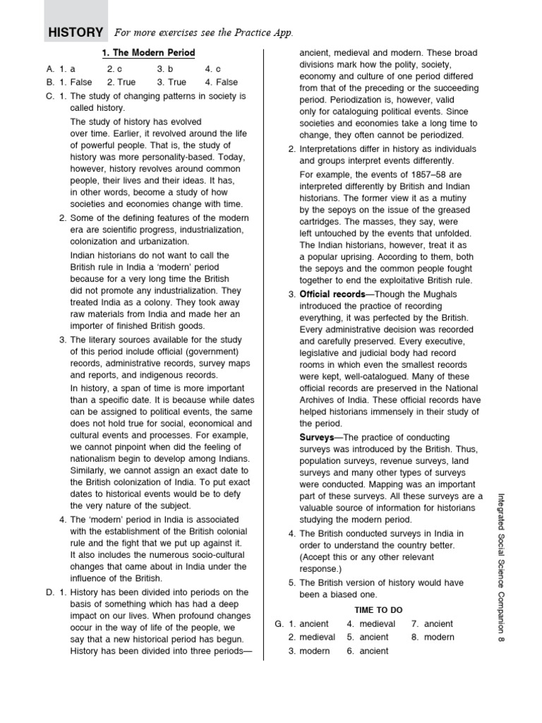 Answer Key History | PDF | British Raj | Indian Rebellion Of 1857