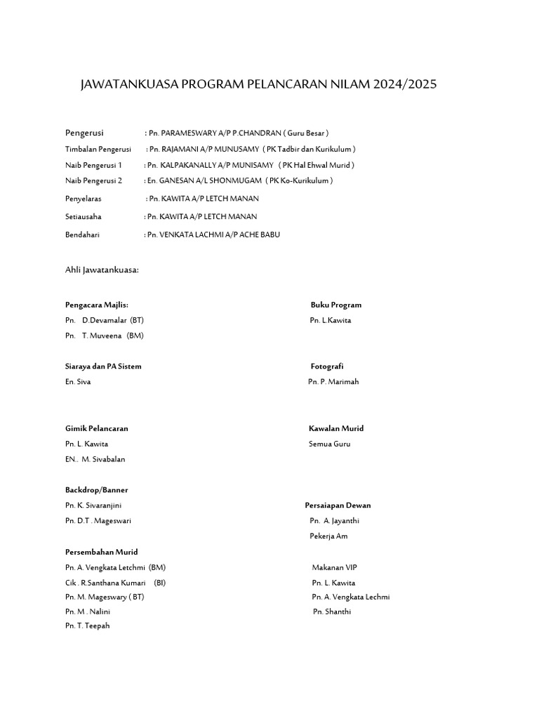 Ajk PROGRAM-PELANCARAN-NILAM Kawita | PDF