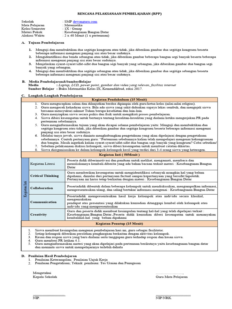 19 MTK Kesebangunan Bangun Datar | PDF | Karier & Perkembangan | Seni
