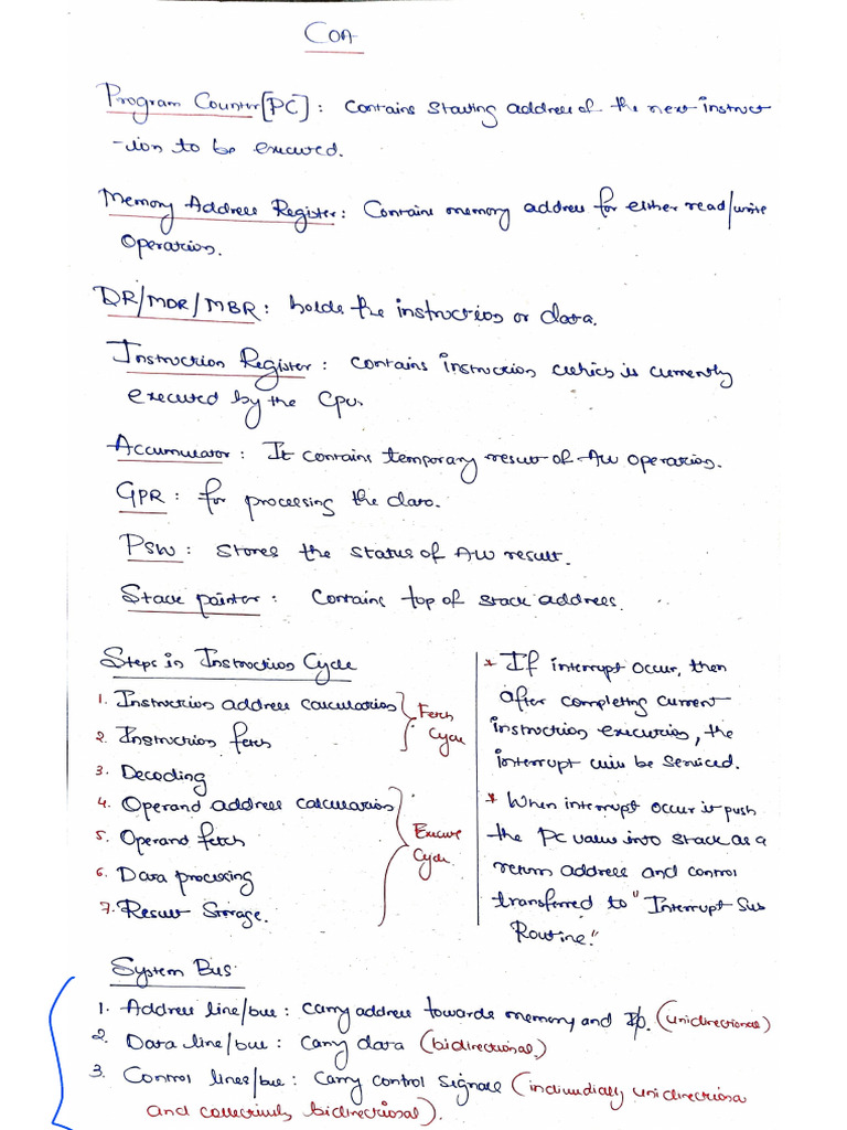 COA Short Notes | PDF