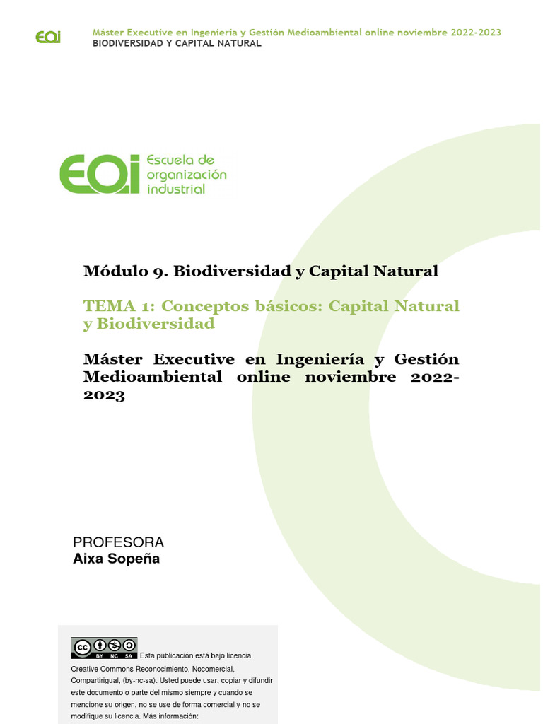 TEMA 1 BB y CAP NAT | PDF | Biodiversidad | Entorno natural
