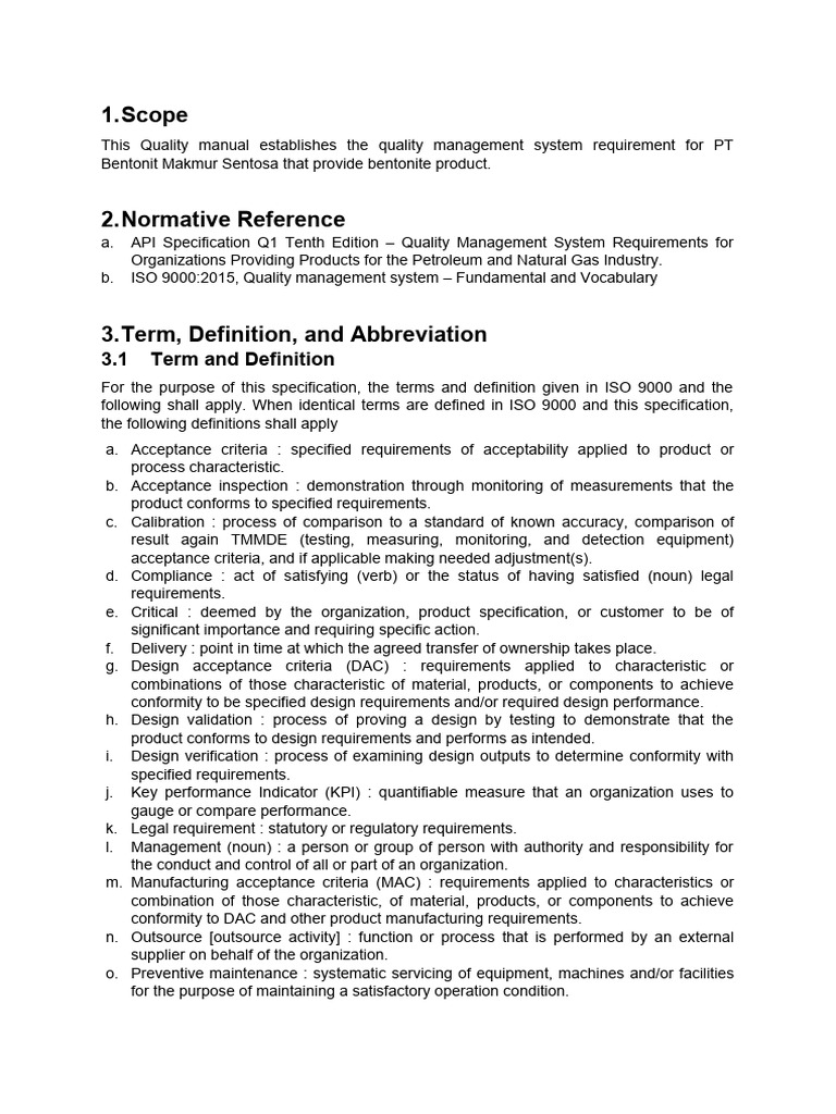 1 Scope | Download Free PDF | Quality Management System | Verification ...