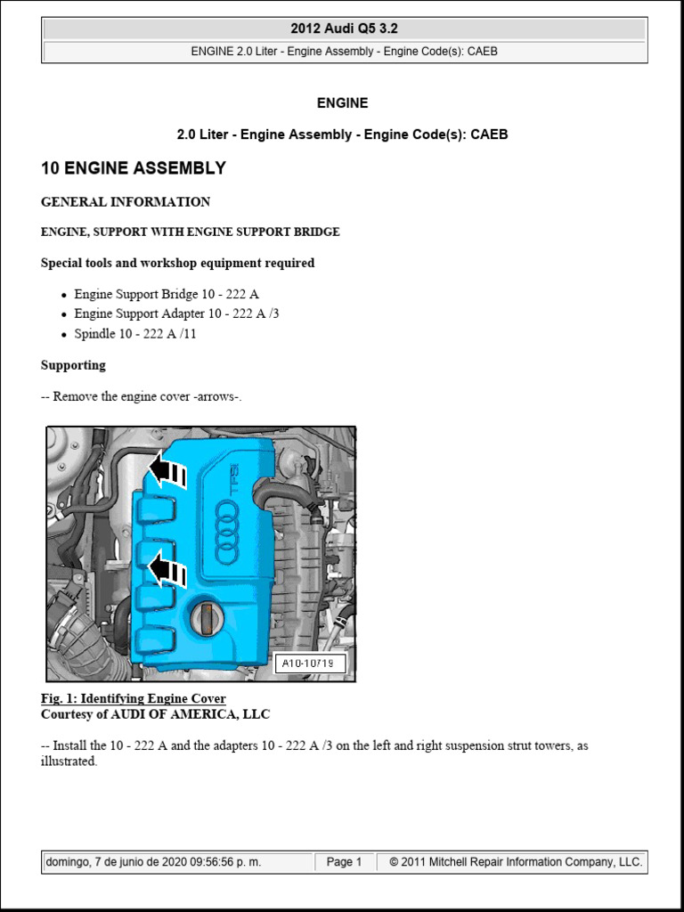 10 Engine Assembly: Engine, Support With Engine Support Bridge | PDF ...