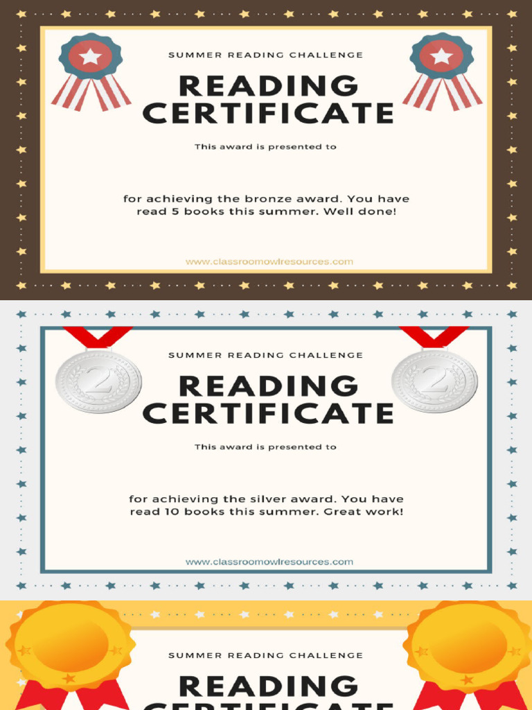 Reading Certificates | PDF