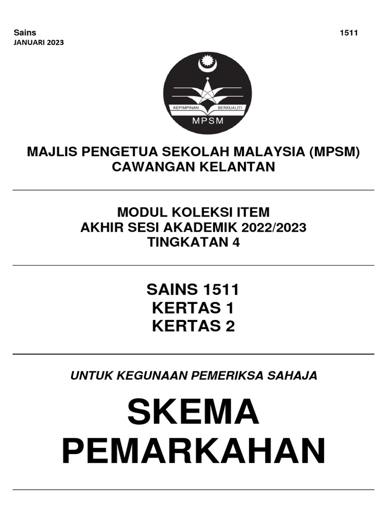 Skema Sains K1 & K2 T4 | PDF