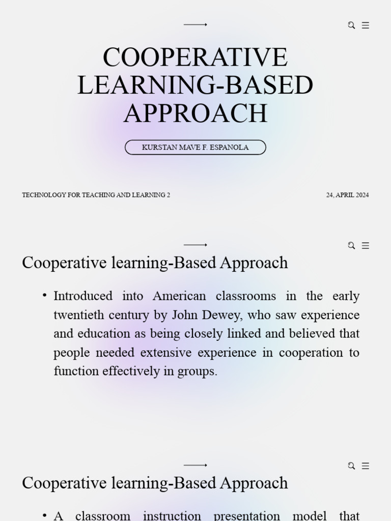 Cooperative Learning Based Approach Pdf Intelligence Learning