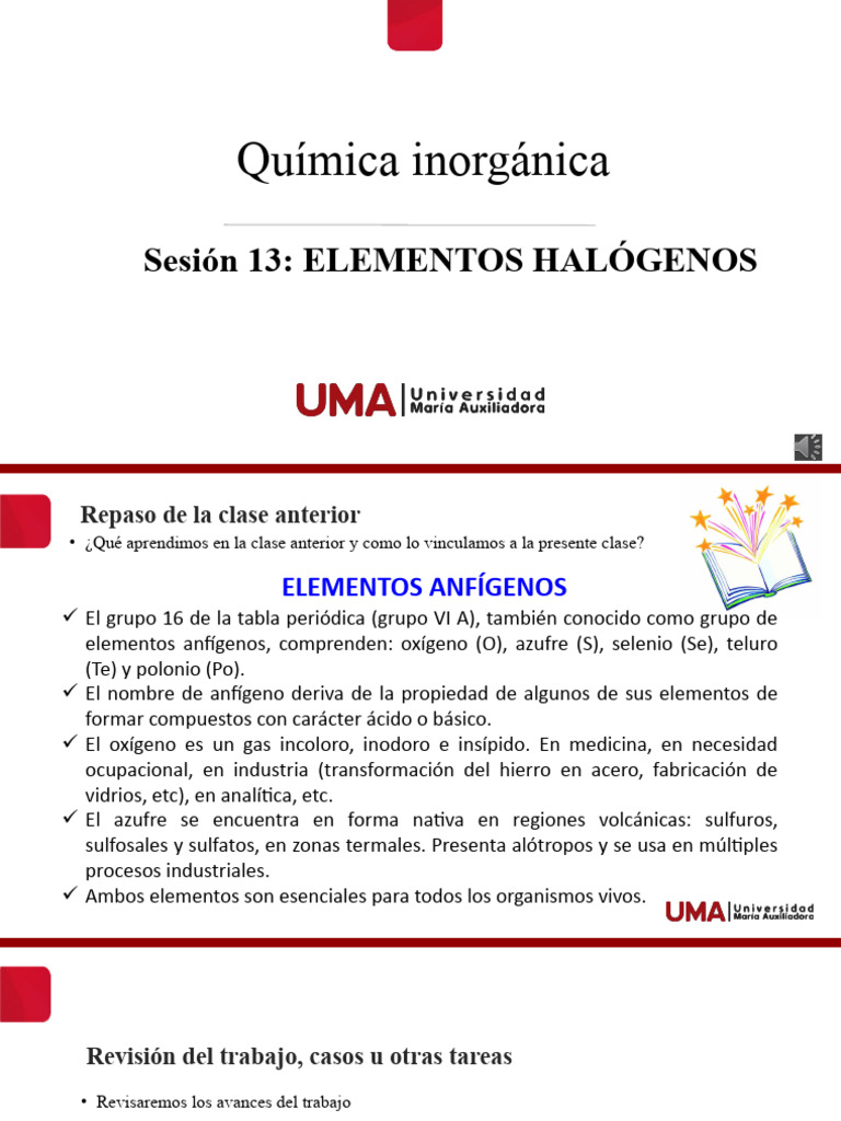 Semana 13. ELEMENTOS HALÓGENOS | PDF | Yodo | Cloro