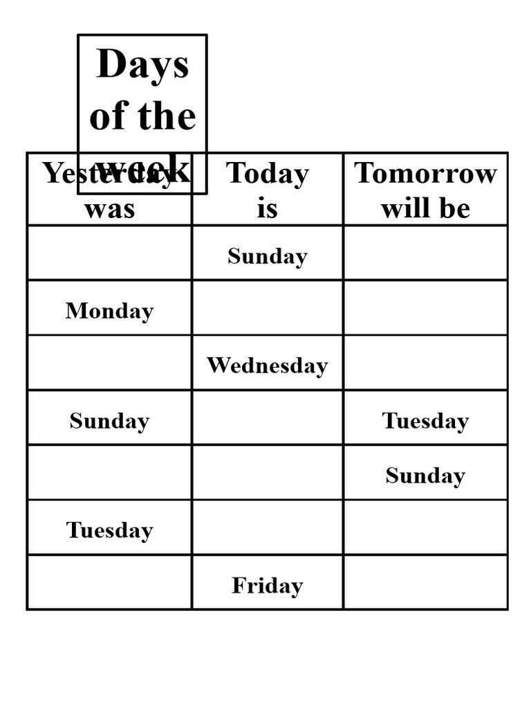 Days of the Week | PDF