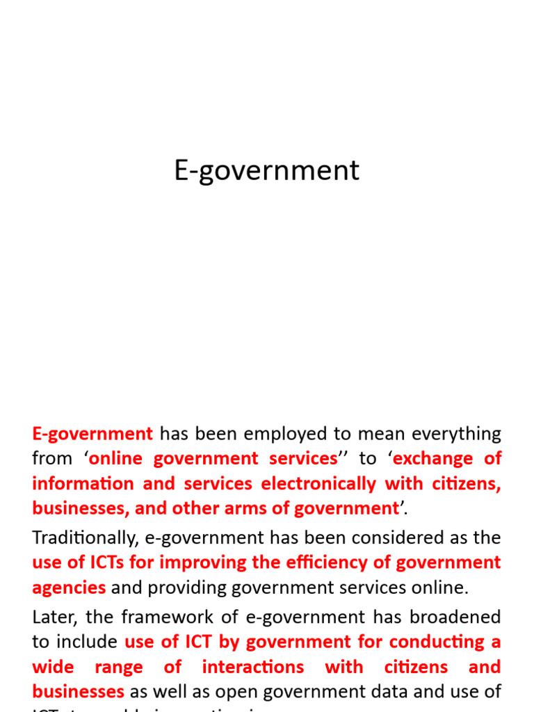 E Government | PDF | E Government | Governance