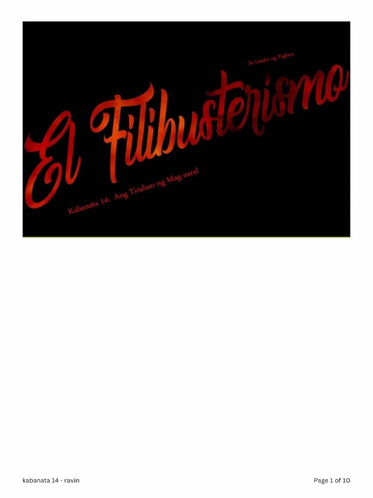 El Filibusterismo: KABANATA 14 | PDF