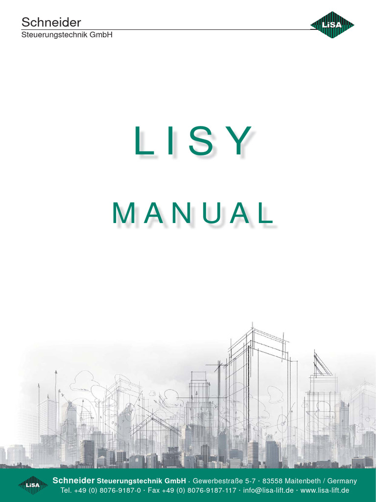 LISY Manual for Elevator Control Systems | PDF | Menu (Computing) | Computer Keyboard