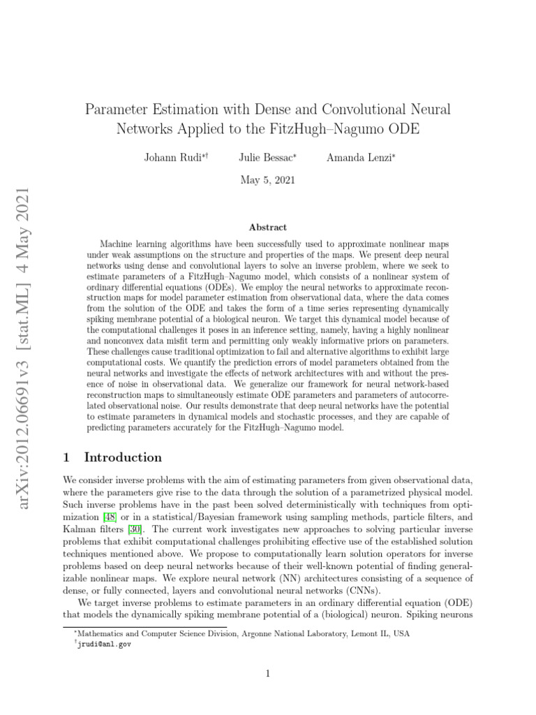 Dense CNN For Parameter Estimation | PDF | Artificial Neural Network ...