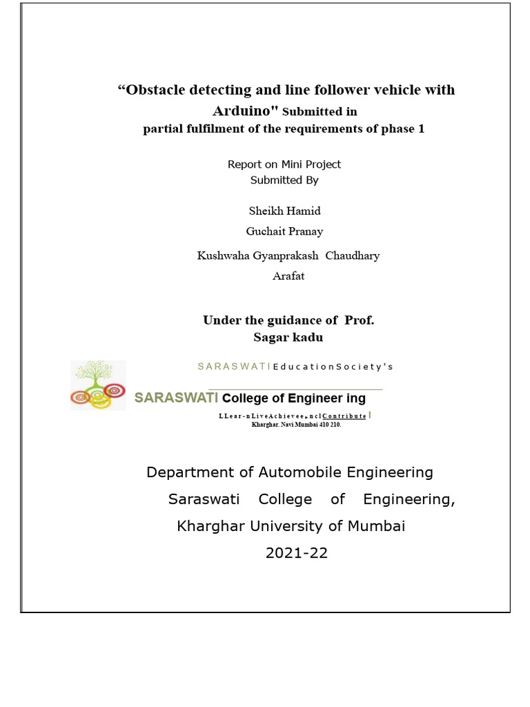 Mini Project Report | PDF | Robotics | Automation
