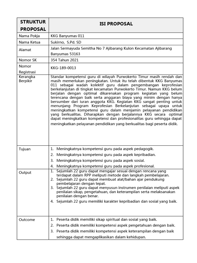 Proposal KKG MI Bms 011 | PDF