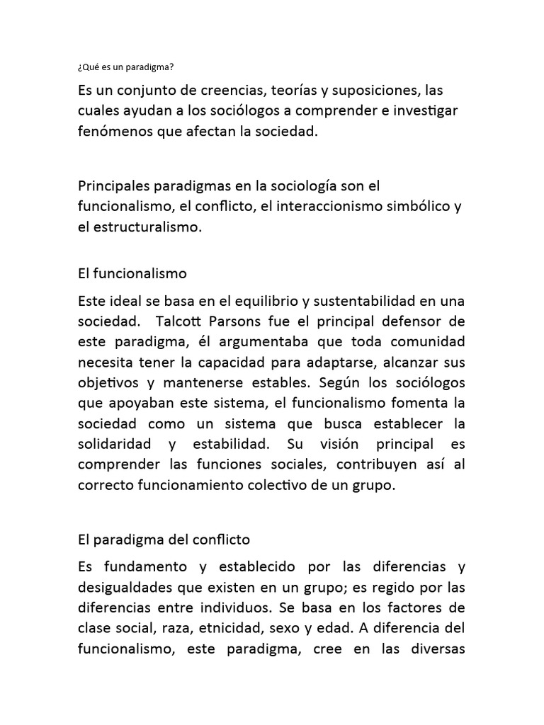 Qué Es Un Paradigma | PDF | Sociología | Sociedad