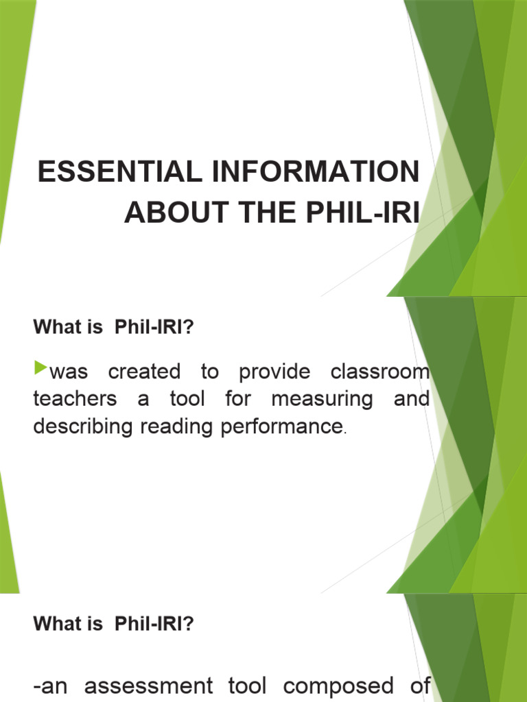 1 Phil Iri | PDF | Reading Comprehension | Educational Assessment