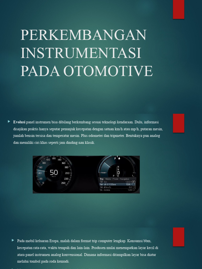 Perkembangan Instrumentasi Pada Otomotive | PDF