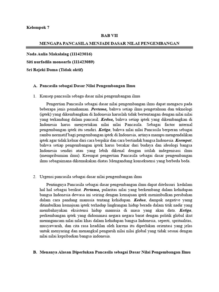 Kel 7 Bab 7 Pancasila | PDF