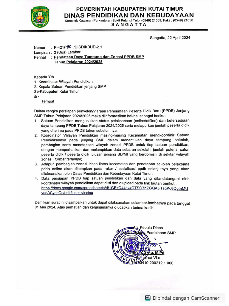 Pendataan PPDB 2024-2025 | PDF