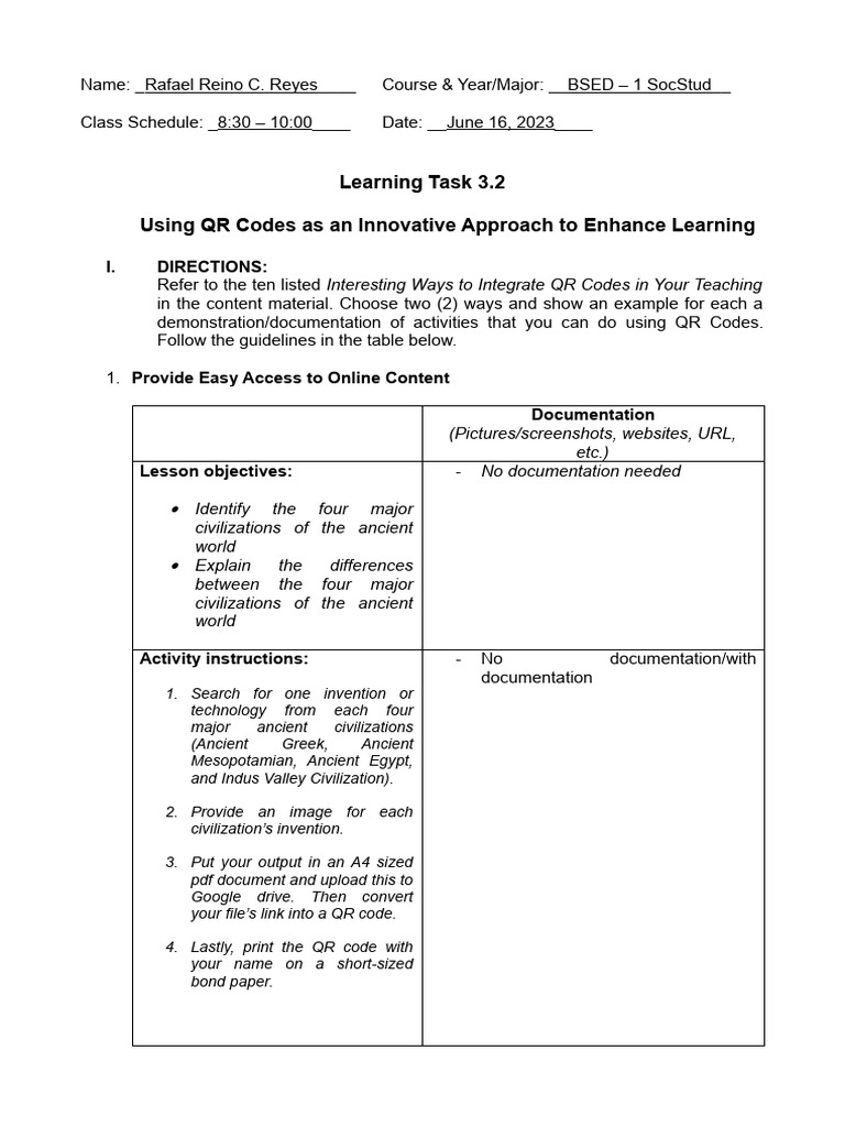 Learning Task 3.2 With Sample | PDF | Qr Code | Google Play