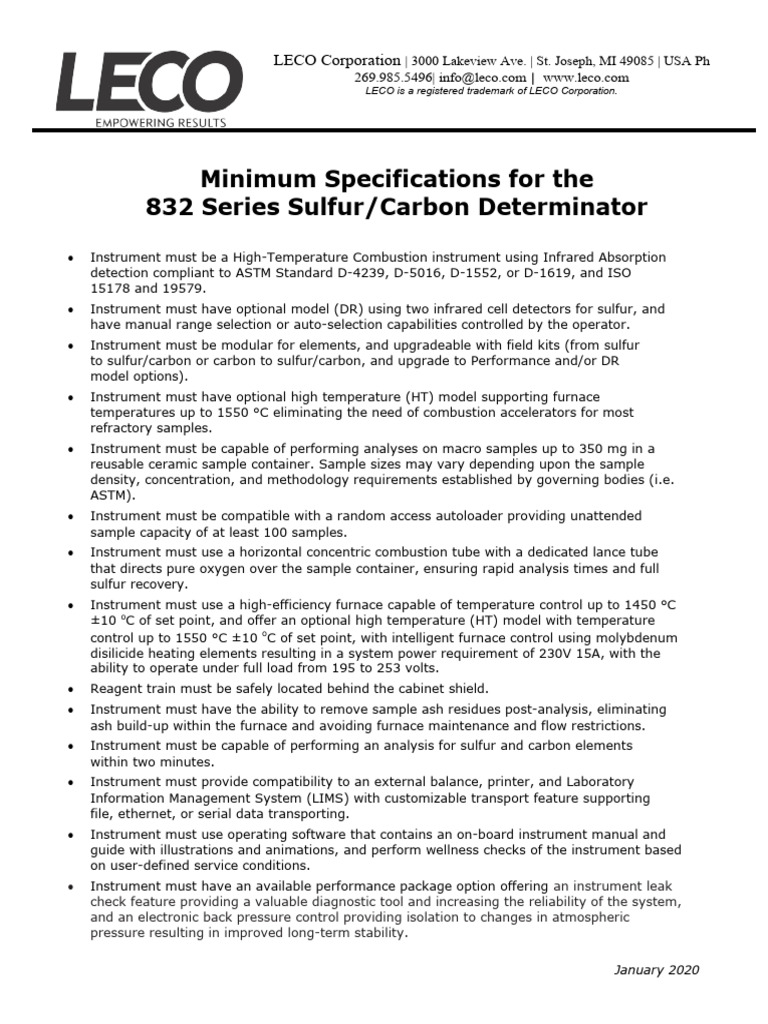 832-Series Minimum Specs-1 | PDF | Software | Combustion