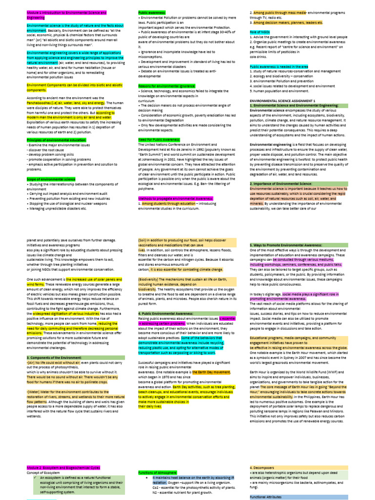 Envi Sci Reviewer 1 | PDF | Sulfur | Ecosystem