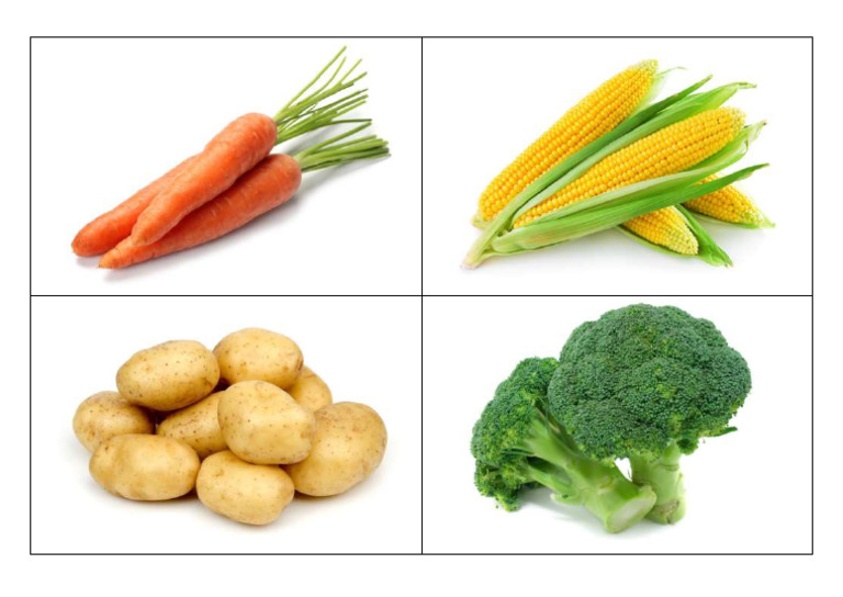 Printable Vegetables Flash Card For Kids | PDF