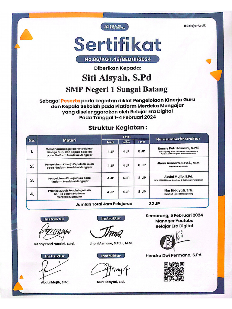 Sertifikat Bu Ica 1 | PDF