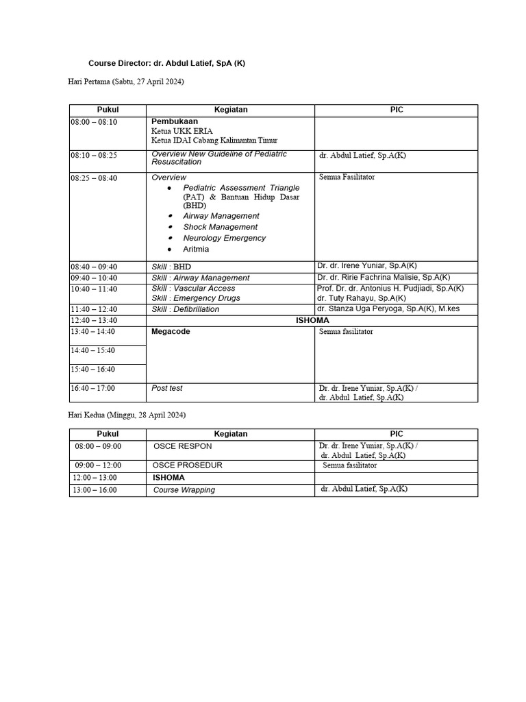 Pelatihan APRC IDAI 2024 | PDF