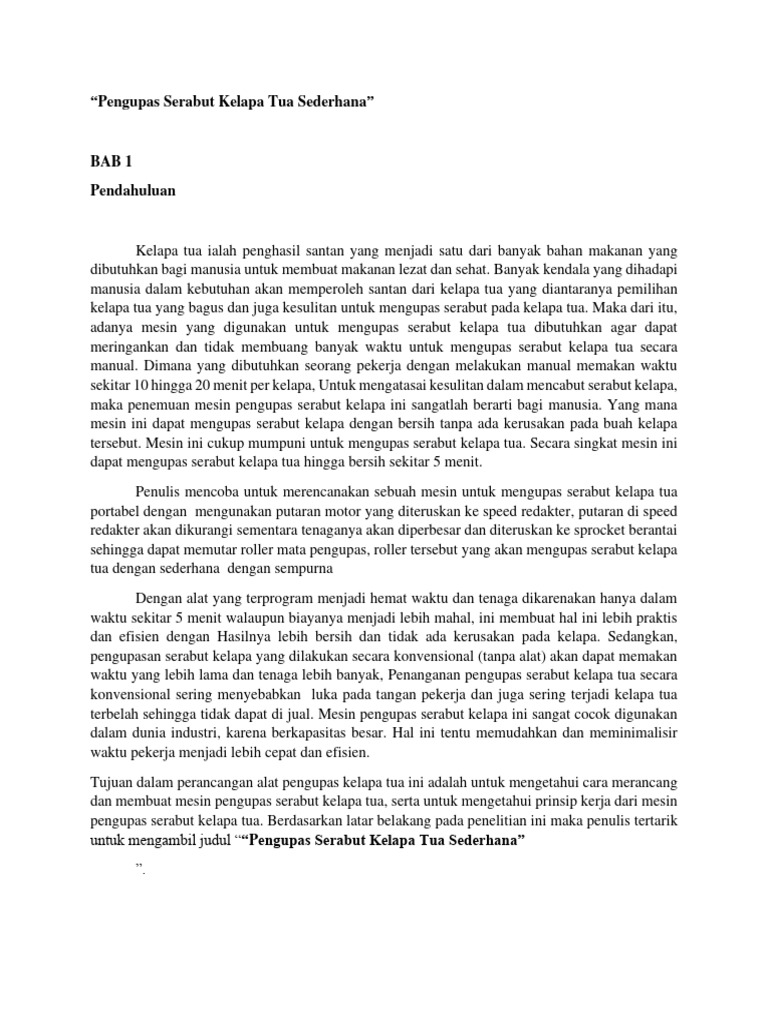 Mesin Pengupas Serabut Kelapa Tua | PDF | Teknologi & Rekayasa