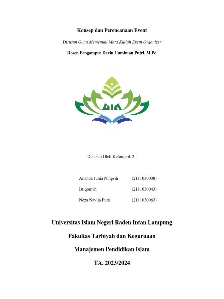 Konsep Dan Perencanaan Event - Kelompok 2 MPI 5A | PDF