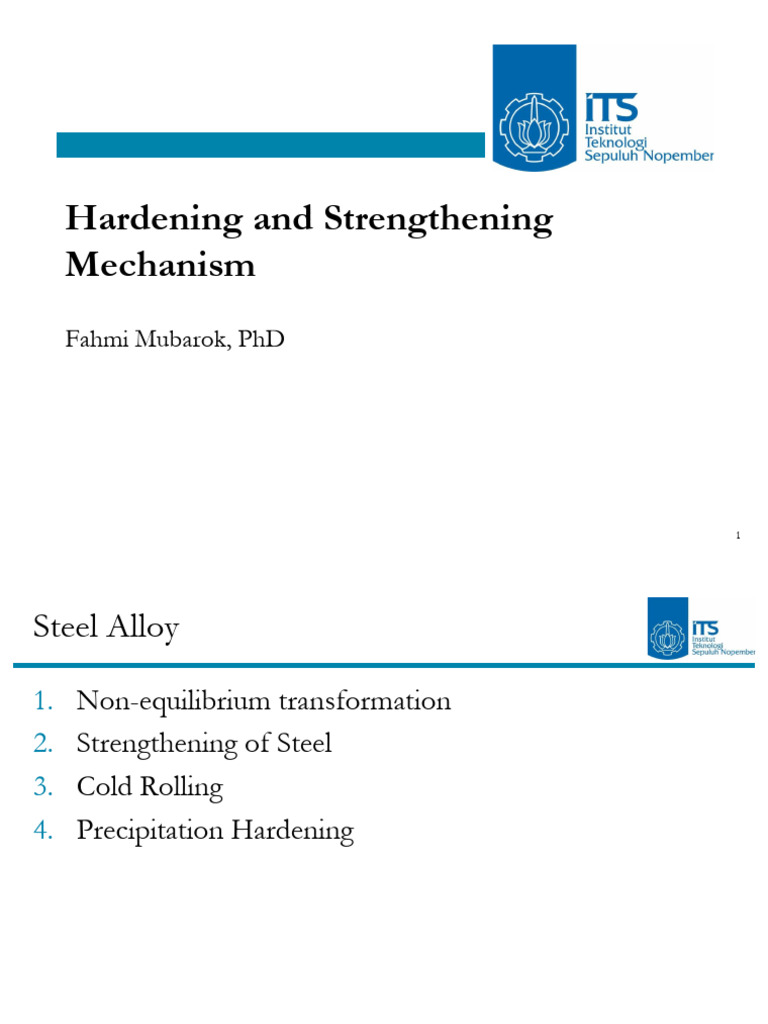 01 Hardening and Strengthening Mechanism | PDF | Steel | Materials