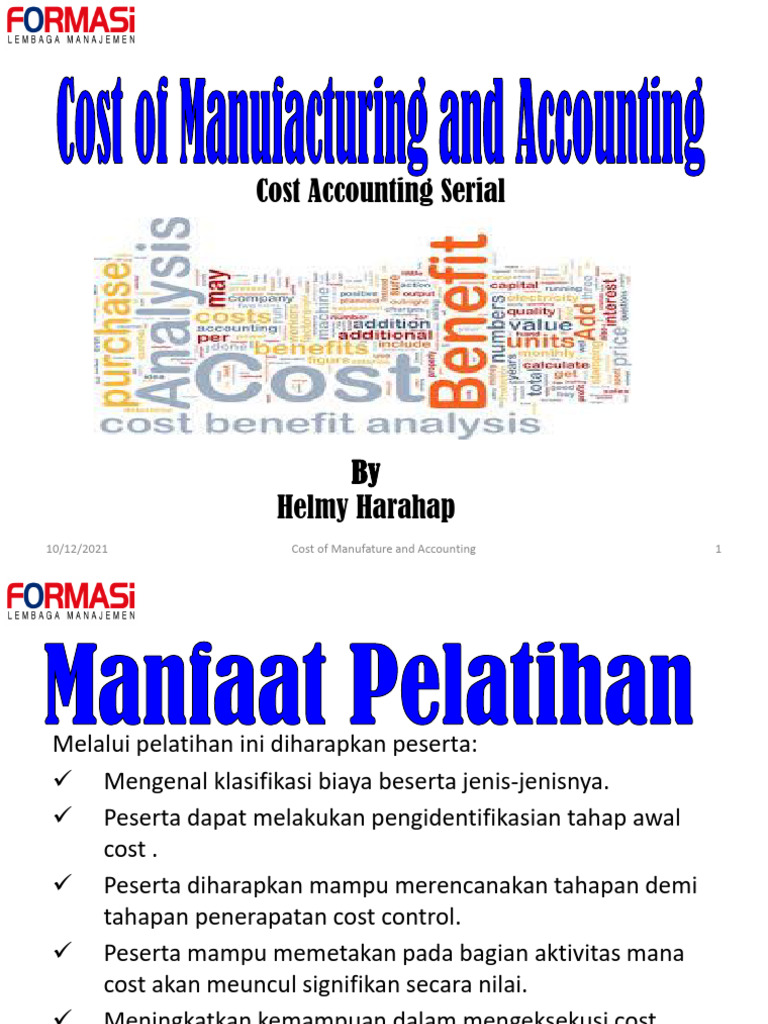 Cost Accounting-Cost of Manufacturing and Accounting@10Des21 | PDF ...